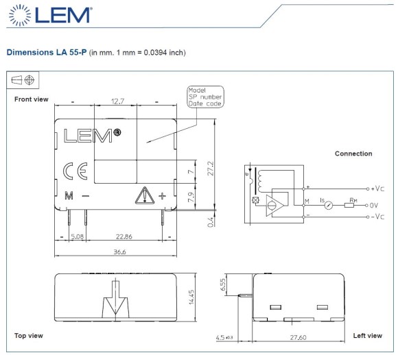 LA 55-P Current Transducers | AC/DC Current Transducers - Darrah Electric