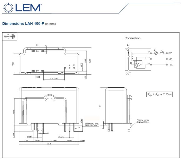 LAH 100-P Current Transducers | AC/DC Current Transducers - Darrah Electric