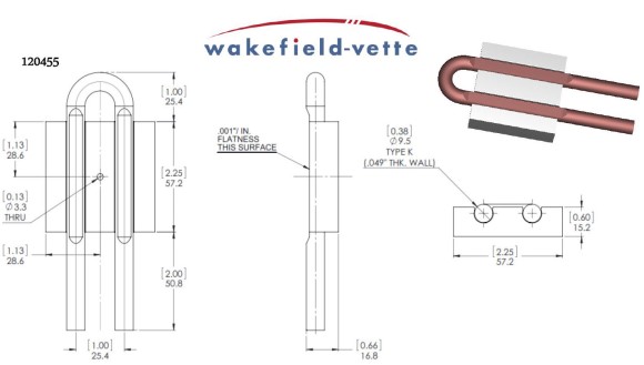 120455 Liquid Cold Plates Wakefield-Vette | Heat Sink Standard Liquid ...